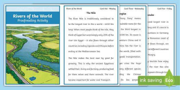 Rivers of the World Proofreading Activity (teacher made)