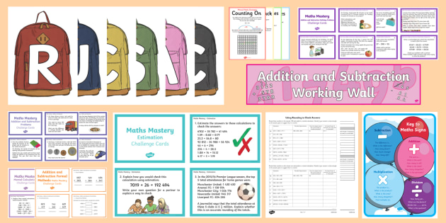 UKS2 Addition and Subtraction Maths Working Wall Display Pack