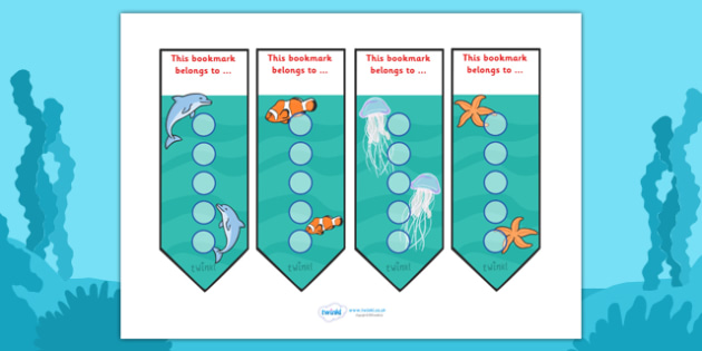 FREE! - Under The Sea Sticker Reward Bookmarks (15mm)