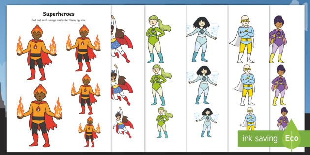 Superhero-Themed Size Ordering