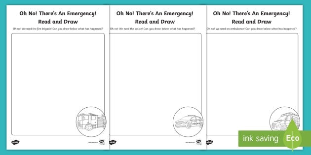 It’s an Emergency Worksheet Read and Draw Activity - Twinkl