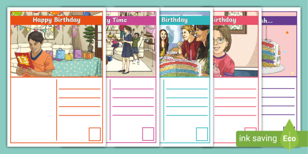 FREE! - Happy Birthday Postcards (teacher made)