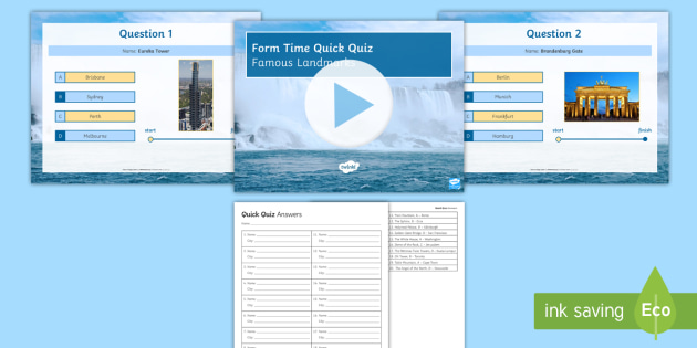 * NEW * Form Time Famous Landmarks Quick Quiz - landmarks