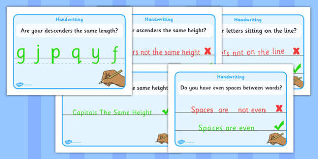 Handwriting Display Posters - writing aid, Line Guides, name