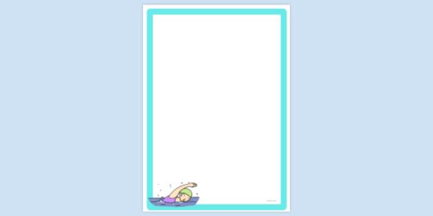 FREE! - Simple Blank Child Swimming Page Border