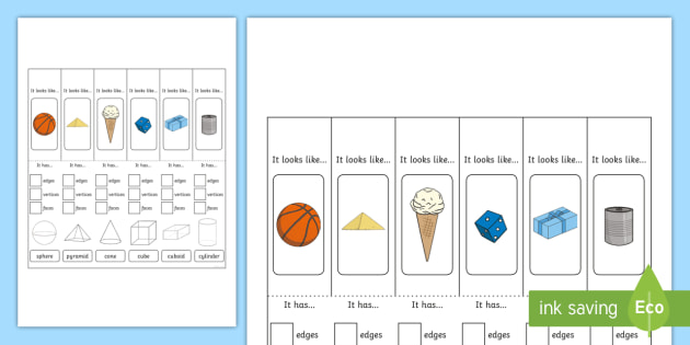 3D Shape Properties Visual Aids (teacher made)