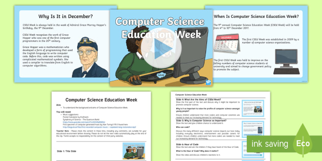 Computer Science Education Week Assembly Pack (teacher made)