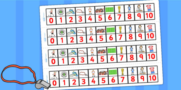 FREE! - Football Themed Number Tracks pdf 10 (teacher made)