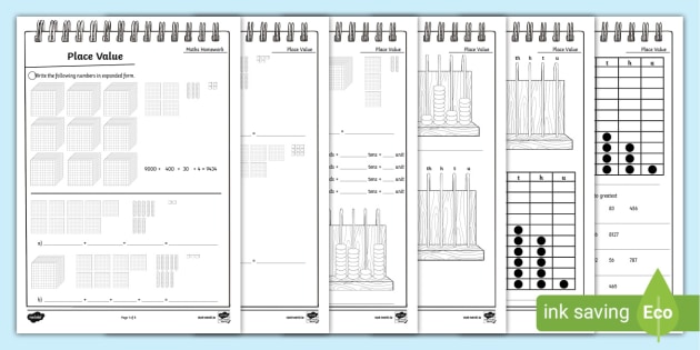 Maths Homework Place Value 3rd/4th Class (teacher made)