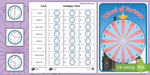 Analogue Time Wheel of Fortune Game Differentiated Spinning Wheel Activity