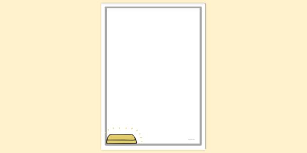 FREE! - Simple Blank Bar of Gold Page Border | Page Borders | Twinkl