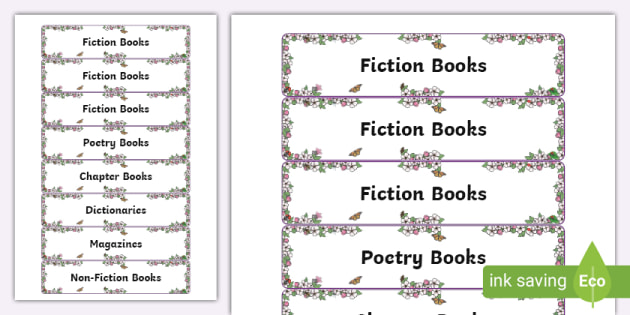 Book Corner labels (teacher made)