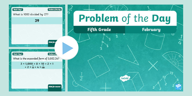 Fifth Grade Math Problem of the Day - February PowerPoint