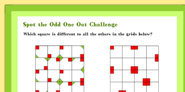 A4 Spot the Odd One Out Maths Challenge Poster