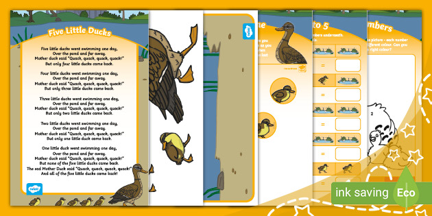 Five Little Ducks Counting Song Pack