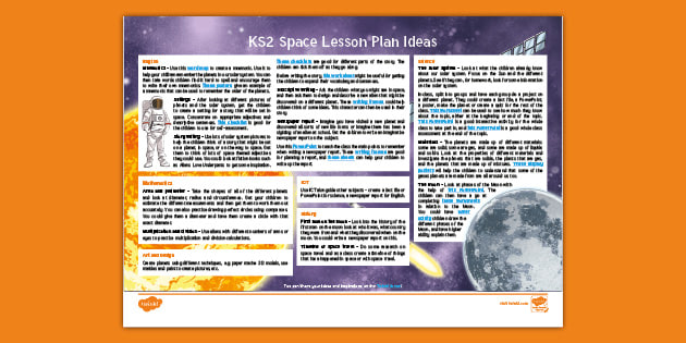 Space Lesson Plan Ideas KS2 (teacher made)