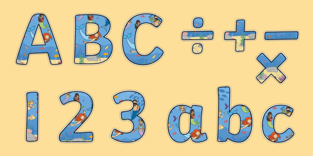 The Little Mermaid Themed Display Lettering (teacher made)