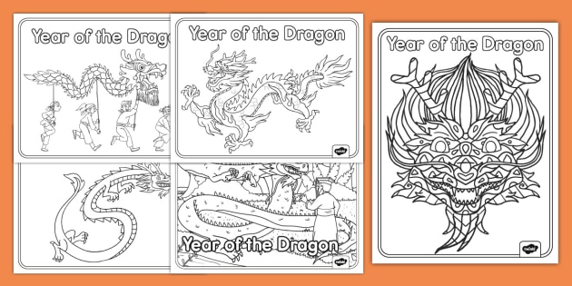 dragon coloring pages chinese new year