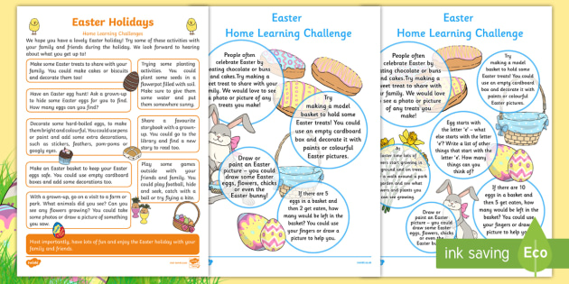* NEW * EYFS Easter Holidays Home Learning Challenges Resource Pack - Early