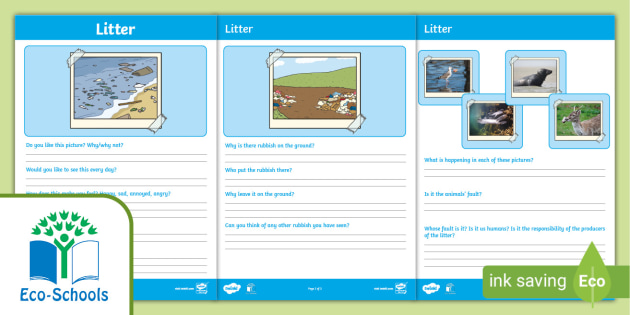 FREE! - Eco-Schools Litter Question Sheets (teacher made)