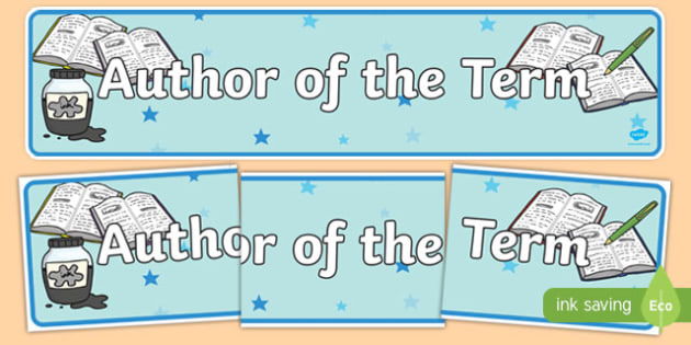FREE! - Author of the Term Display Banner (teacher made)