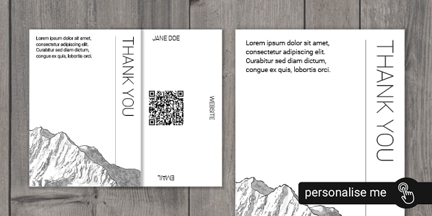 Minimalist QR Code Thank You Cards (teacher made)