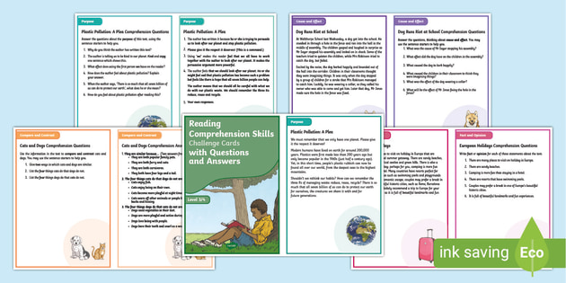 Level 3/4 Reading Comprehension Skills Challenge Cards