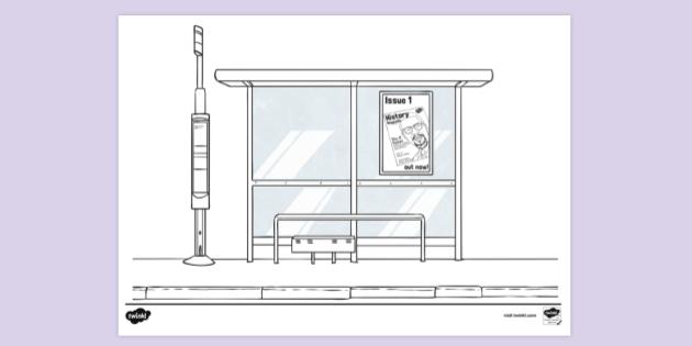 FREE! - Bus Stop Colouring Sheet | Colouring Sheets