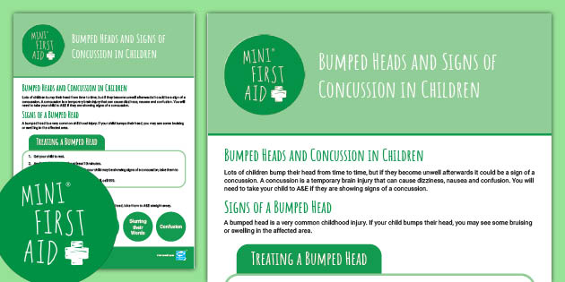 Mini First Aid: Bumped Heads and Signs of Concussion in Children