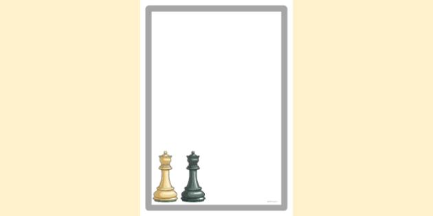 FREE! - Simple Blank Queen Chess Piece Border | Page Border | Twinkl