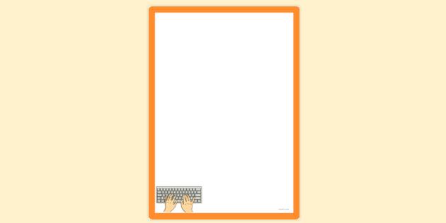 FREE! - Simple Blank Hands Typing Page Border | Page Border | Twinkl