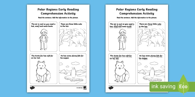 Polar Regions-Themed Phase 4 EYFS Reading Comprehension Activity