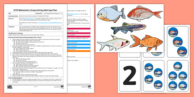 EYFS How Many Fish? Counting Game Adult Input Plan and Resource Pack