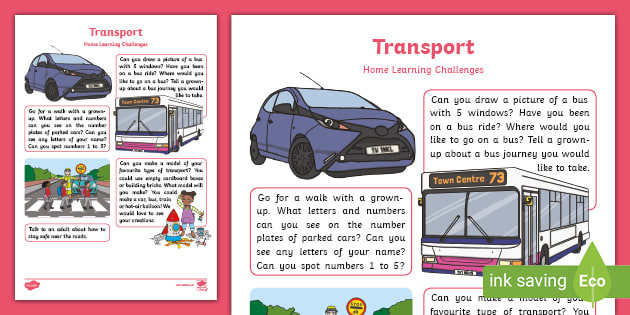 Transport-Themed Home Learning Challenges Nursery FS1