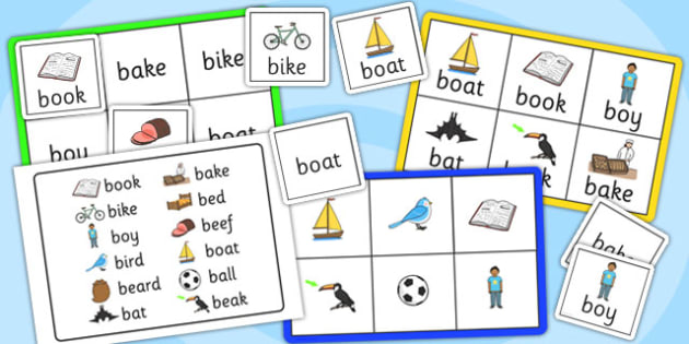 Initial b Sound Bingo and Lotto Game - bingo, lotto, literacy