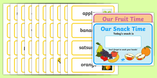 Snack Posters and Labels With Photographs (teacher made)