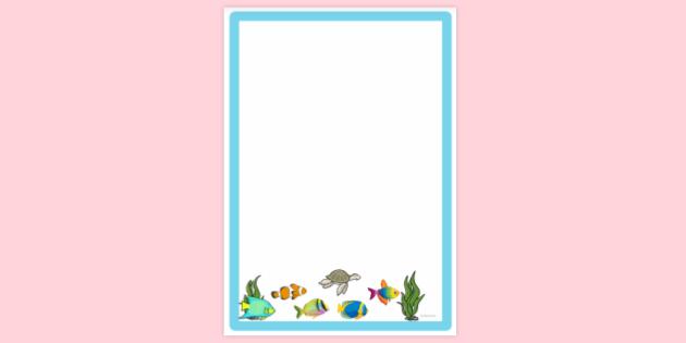 FREE! - Simple Blank Printable Fish Page Border | Twinkl