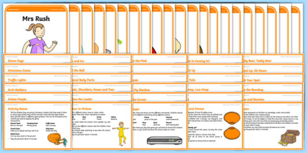 Reception PE Games and General Warm-Up Activities Cards