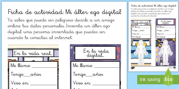 Ficha de actividad: Mi álter ego digital Ficha de actividad