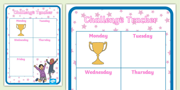 Editable Wellbeing Challenge Daily Tracker