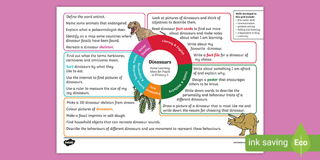Dinosaurs P3 Mini Home Learning Topic (teacher made)