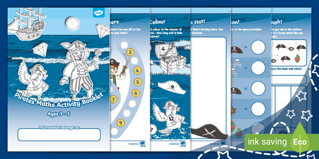 Pirates Maths Activity Booklet Ages 3 - 5 (teacher made)