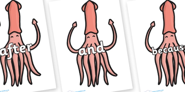 Connectives on Squids (teacher made)