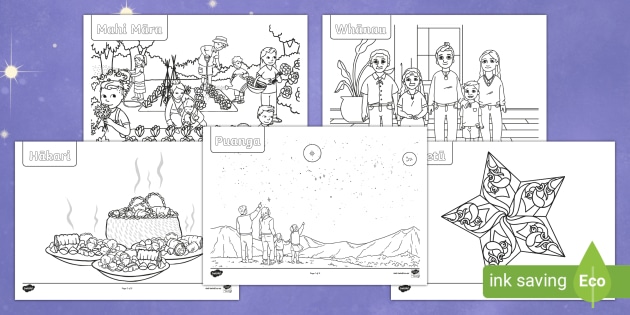 Puanga Colouring Sheets and the traditions observed in NZ