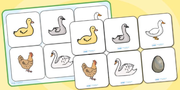 The Ugly Duckling Matching Cards and Board (teacher made)