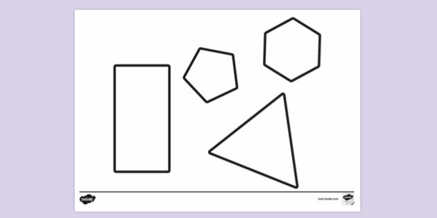 Flat Shapes Colouring Sheet | Colouring Sheets