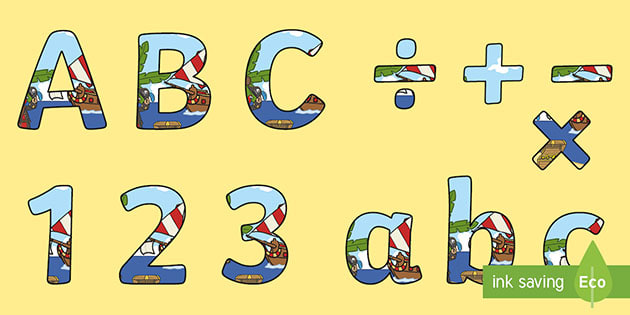 Pirate Bulletin Board Letters and Number Pack (teacher made)