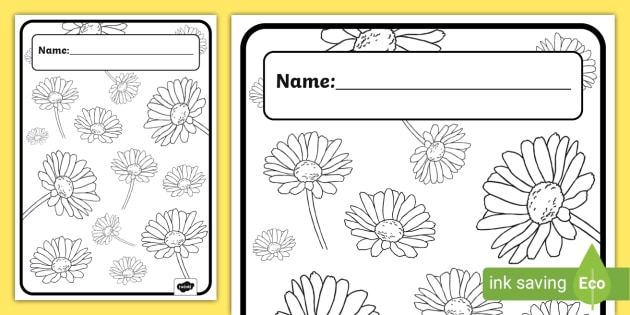 FREE! - Daisy Themed Colouring Book Cover (teacher made)