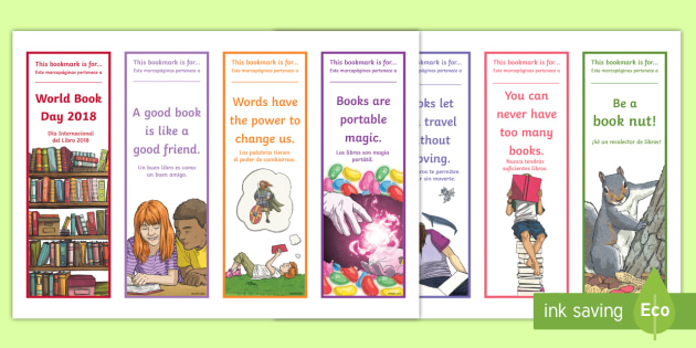 World Book Day Editable Bookmarks English/Spanish