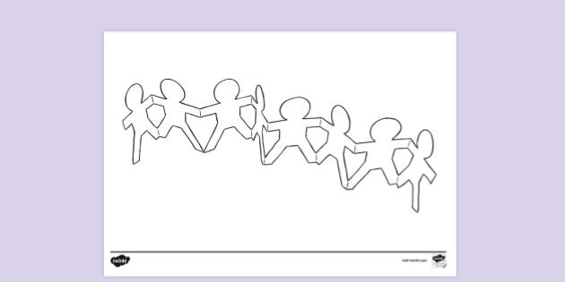 FREE! - Paper Chain People Colouring | Colouring Sheets